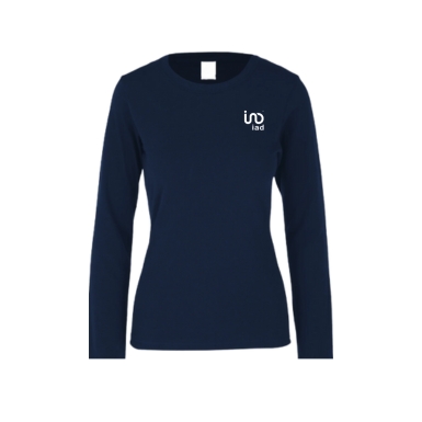 Playera de algodón azul manga larga (Dama) – Tienda iad